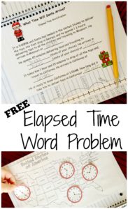 Elapsed Time Word Problems | Christmas | Free Printable