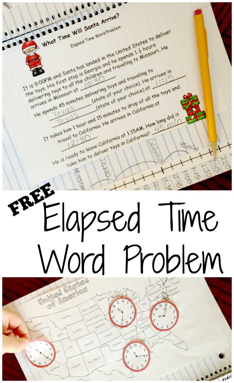 Elapsed Time Word Problems | Christmas | Free Printable