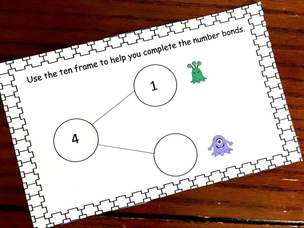 40 Monster Number Bonds to 10 | Task Cards | Adding and Subtracting ...