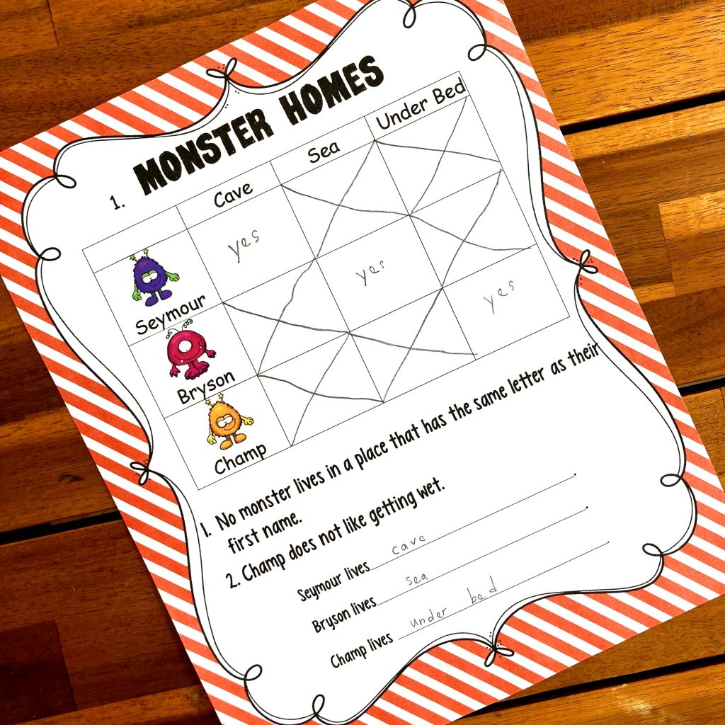 Logic Games for Kids | Monster Theme | Free Printable