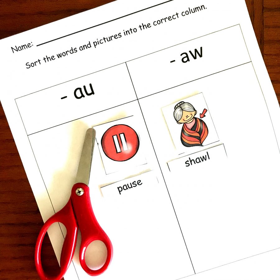 AU AW Worksheets | Diphthongs | Free Printable