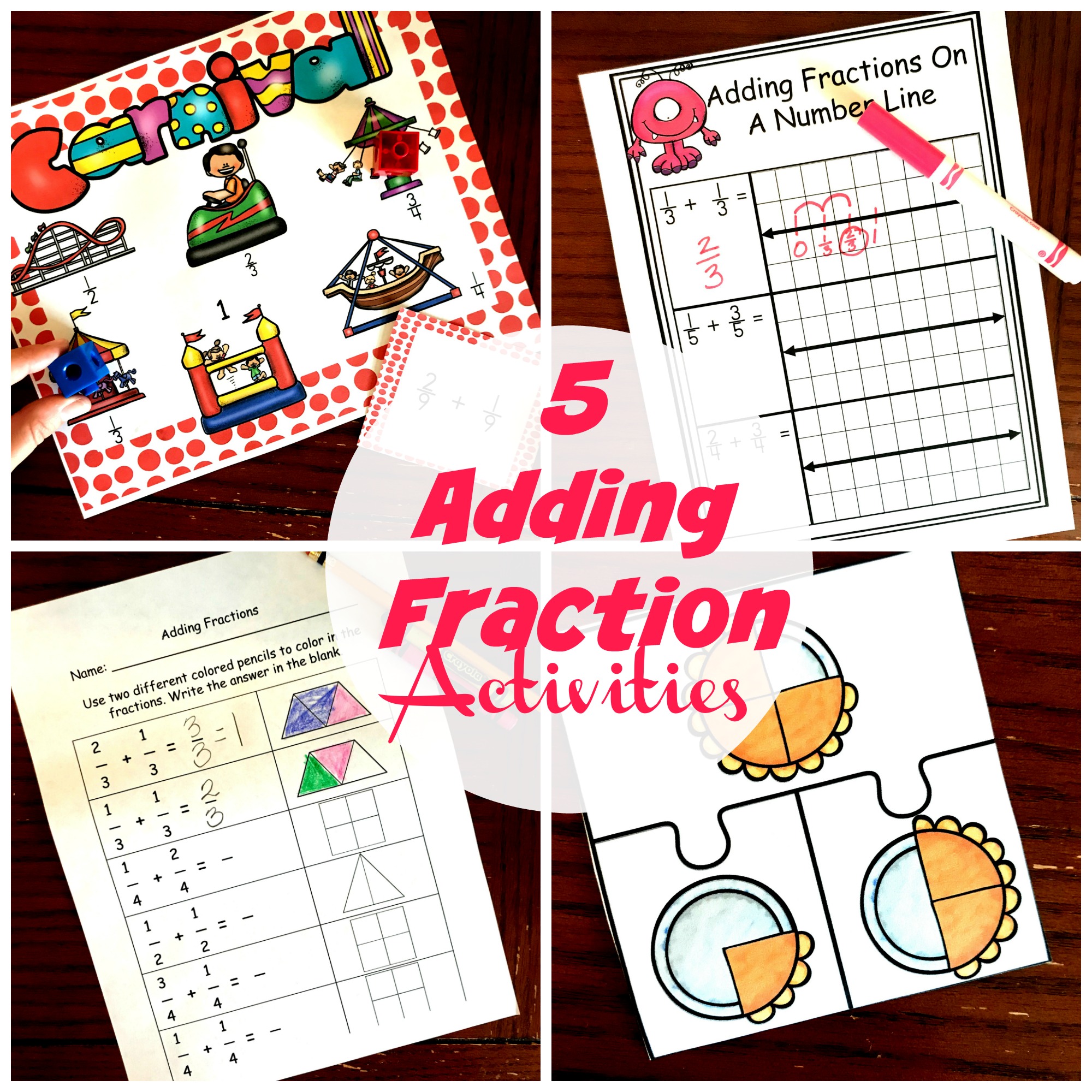 Free Worksheets for Adding Fractions With Unlike Denominators on a ...