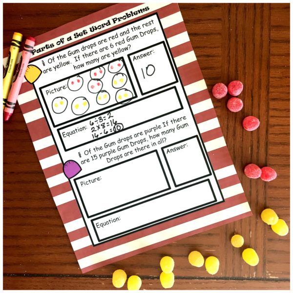 FREE Christmas Activity For Fractional Parts of A Set