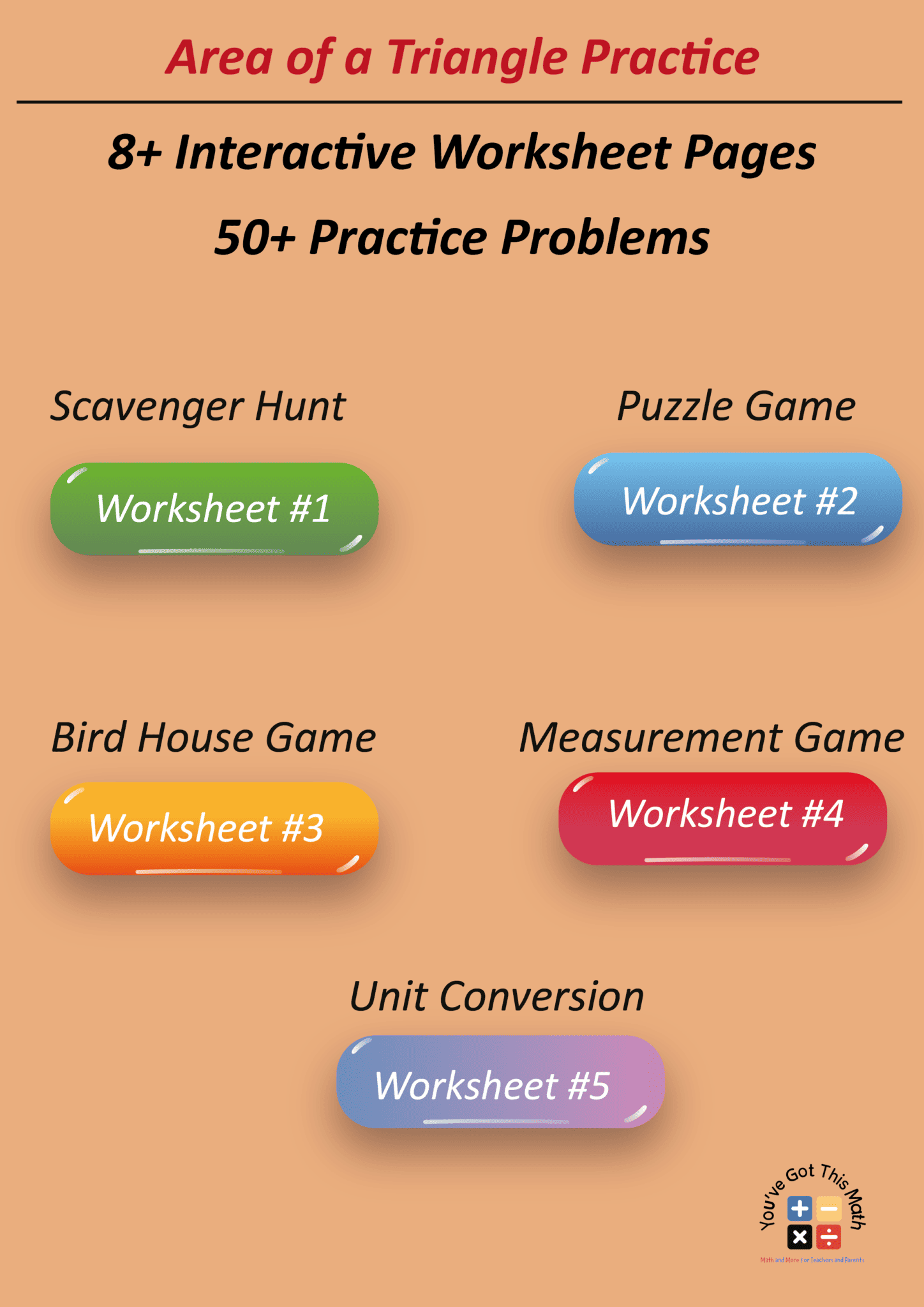 50+ Free Area of Triangles Practice Problems | Fun Activities