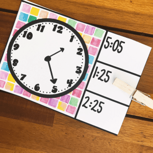 20 Telling Time Clip Cards for Clock Learning For Kids