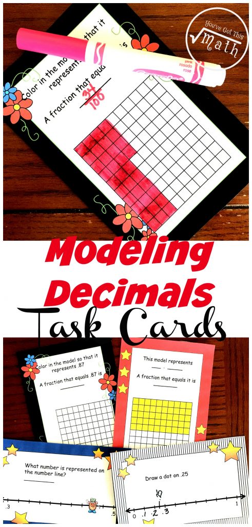16 Task Cards To Practice Modeling Decimals on Number Lines and Decimal ...