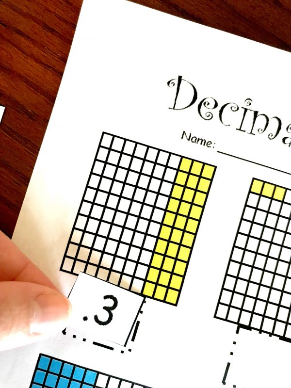 4 Hands-On Decimal Place Value Worksheets