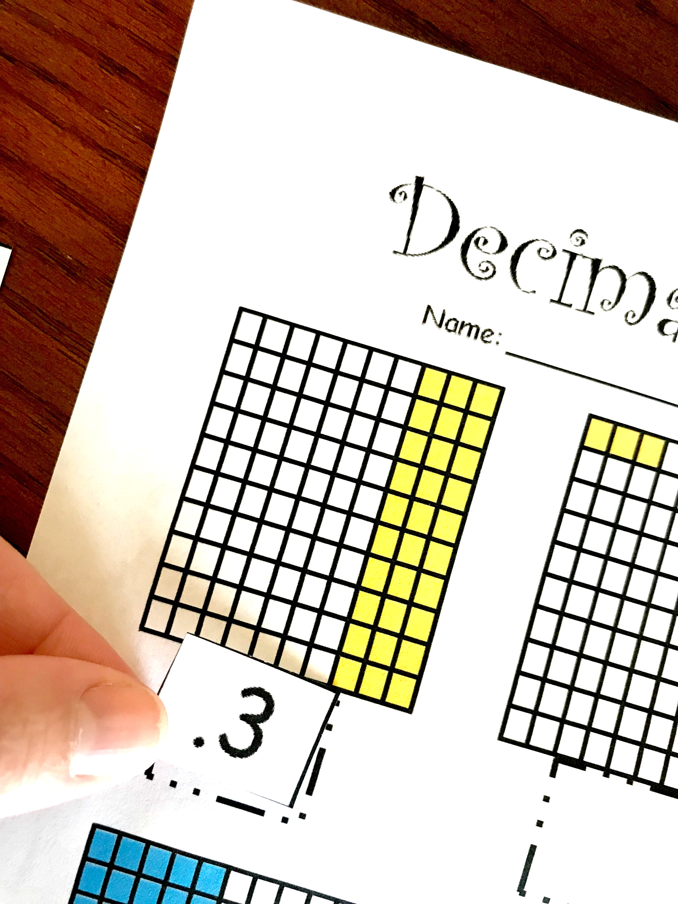 4 Hands-On Decimal Place Value Worksheets