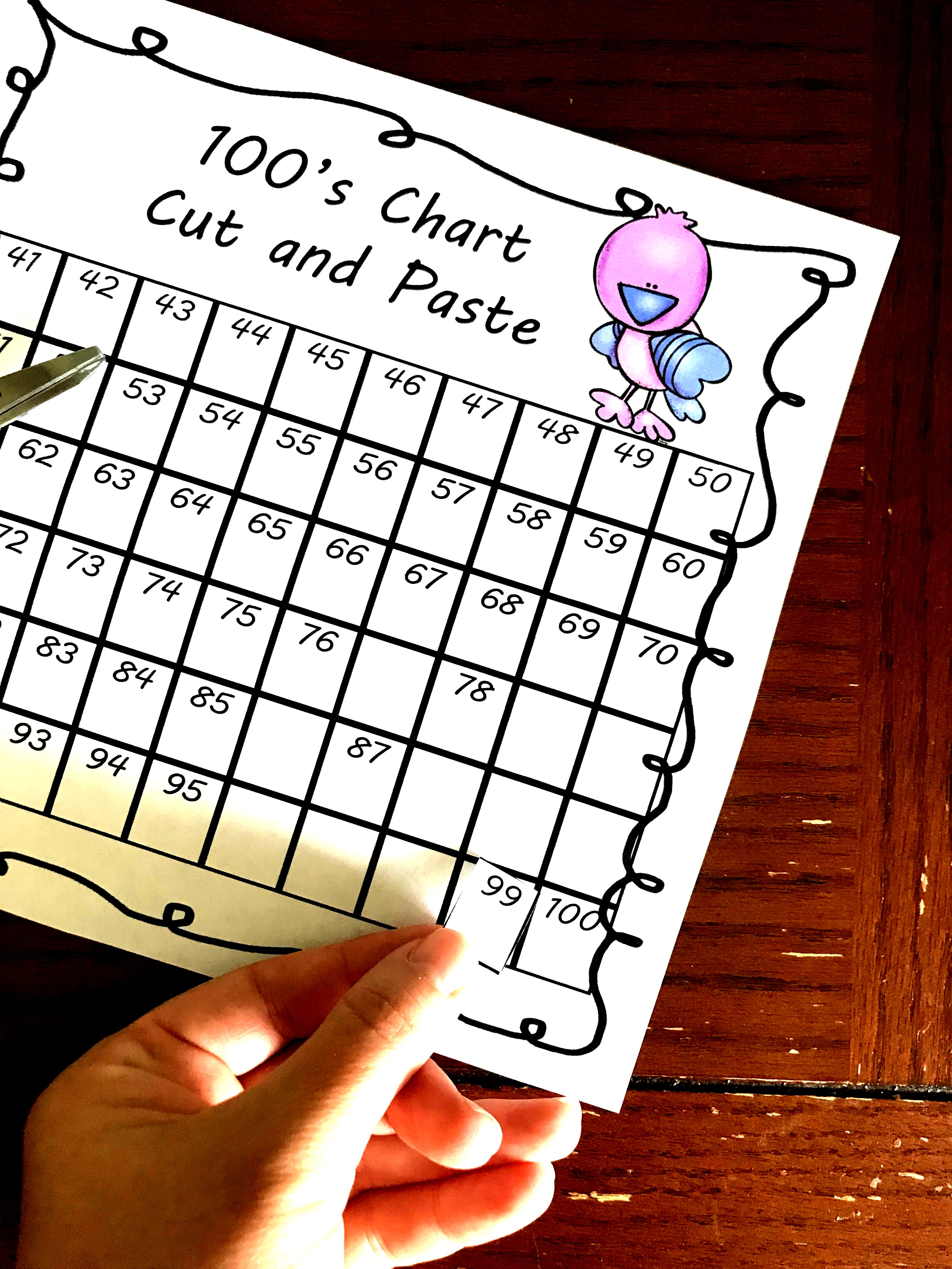 5 FREE Hundreds Chart with Missing Numbers - Cut and Paste Activities