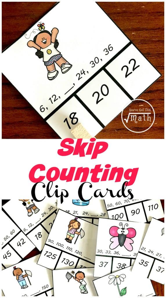 60 Skip Counting Clip Cards for The Numbers Two Through Fifteen