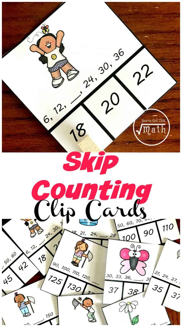 60 Skip Counting Clip Cards for The Numbers Two Through Fifteen