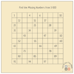 9 Free Hundreds Chart with Missing Numbers Worksheets