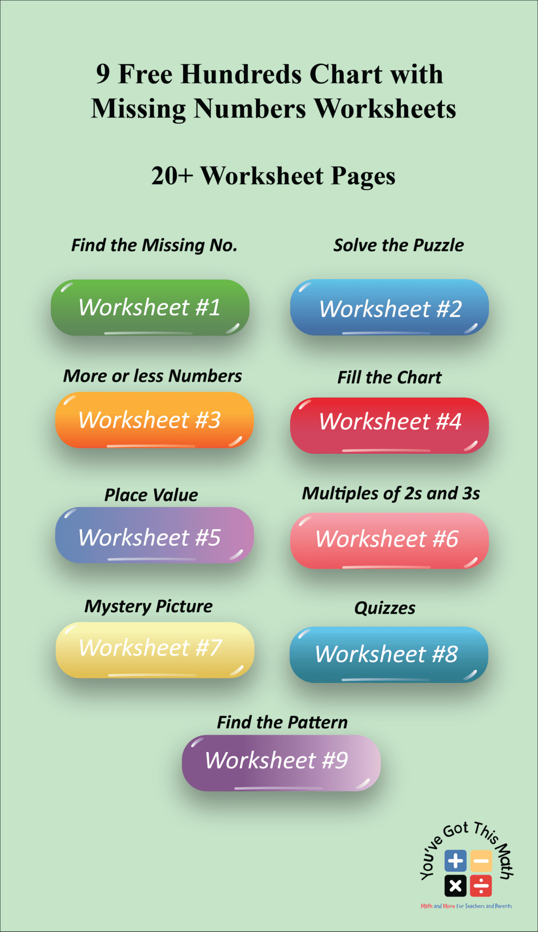 9 Free Hundreds Chart With Missing Numbers Worksheets