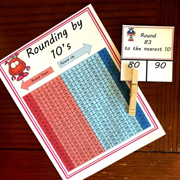 60 FREE Rounding By 10 Clip Cards with a Hundreds Chart