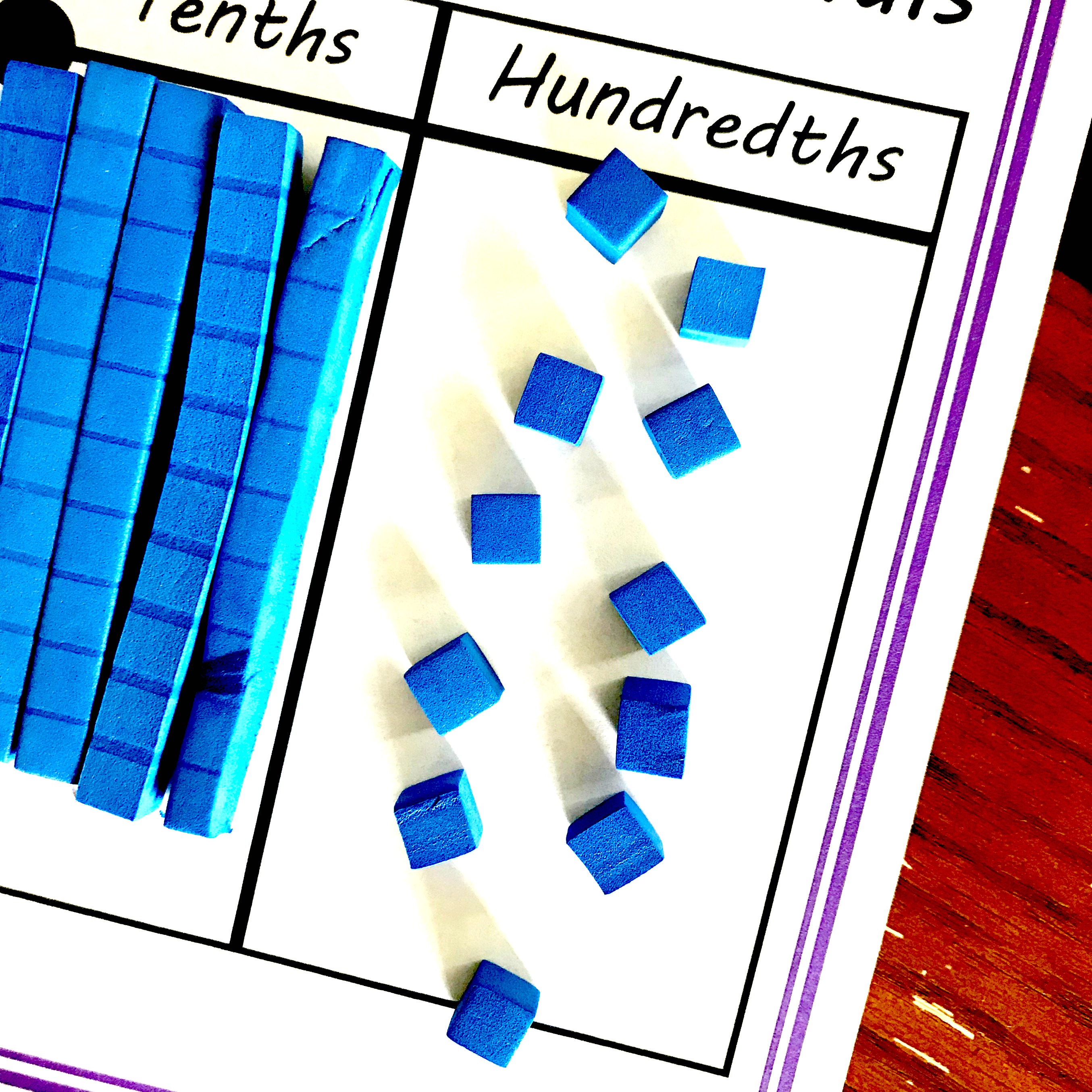 FREE No-Prep Adding and Subtracting Decimal Game Using Base Ten Blocks