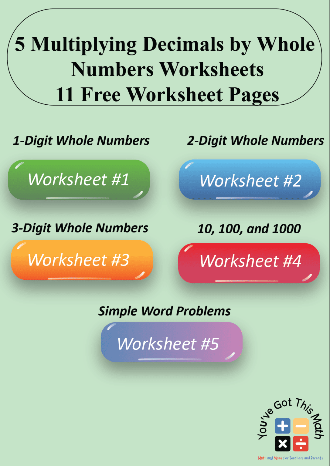 5 Free Multiplying Decimals By Whole Numbers Worksheets 5 Free Multiplying Decimals By Whole Numbers Worksheets
