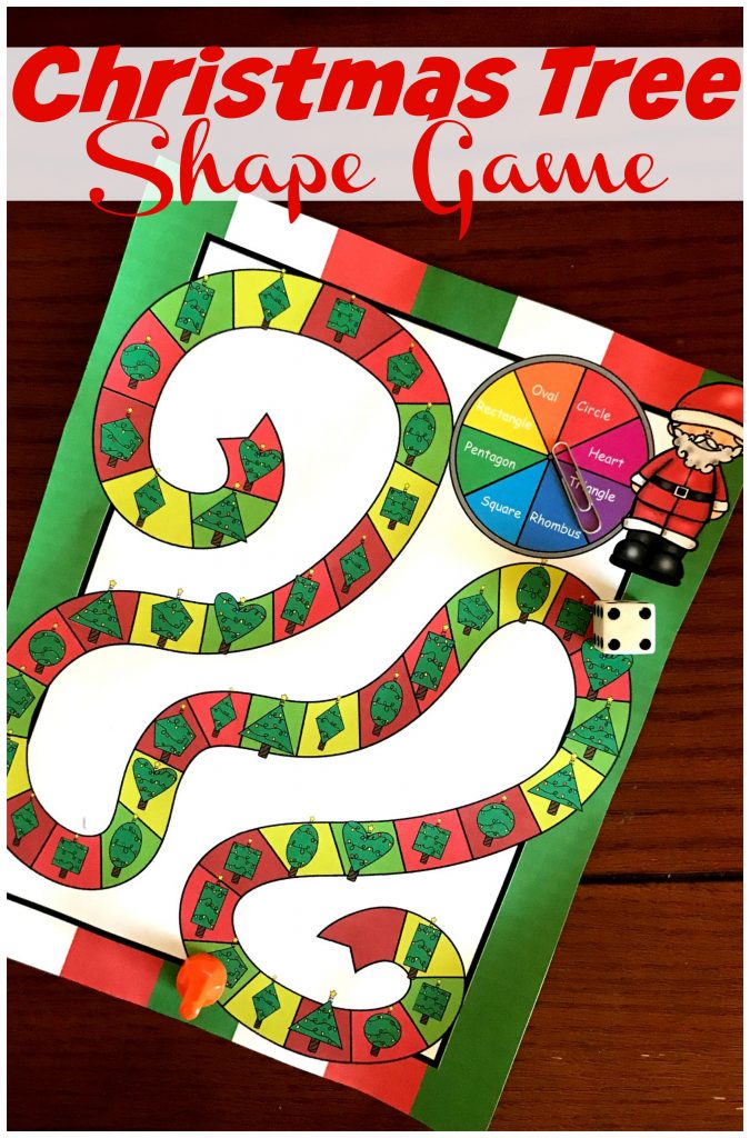 Free Christmas Tree Math Shape Game (No-Prep)