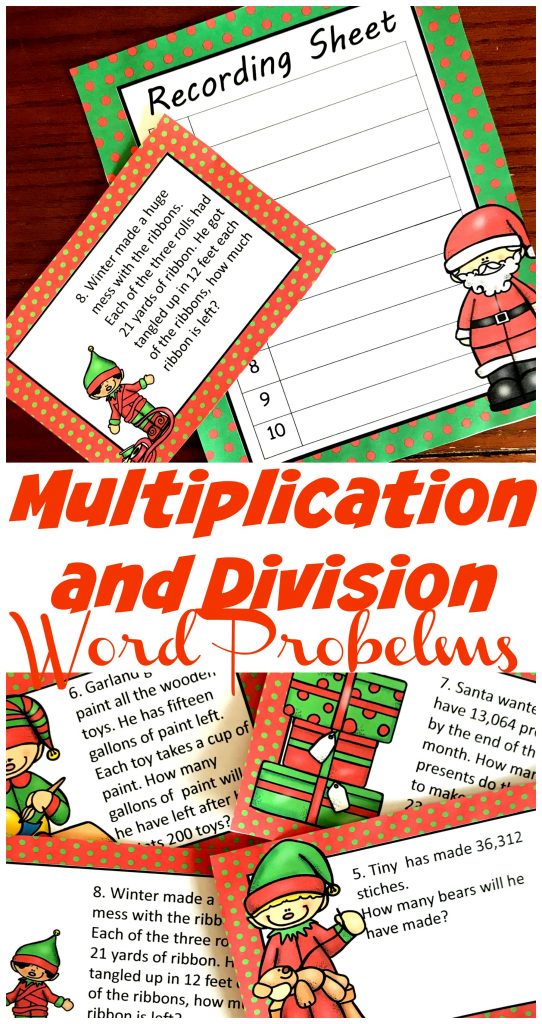 FREE Challenging Christmas Multiplication and Division Word Problems