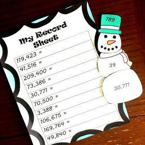 FREE Winter Activity For 3 Digit by 3 Digit Multiplication