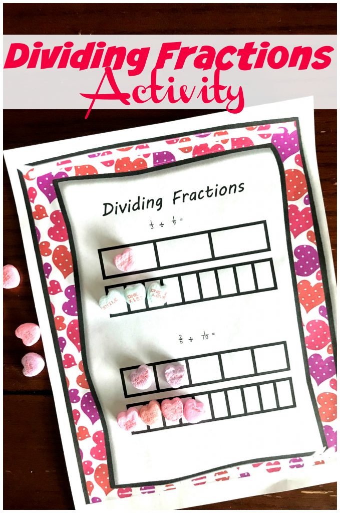 FREE Hands-On Dividing Fractions Activity with a Valentine's Day Theme