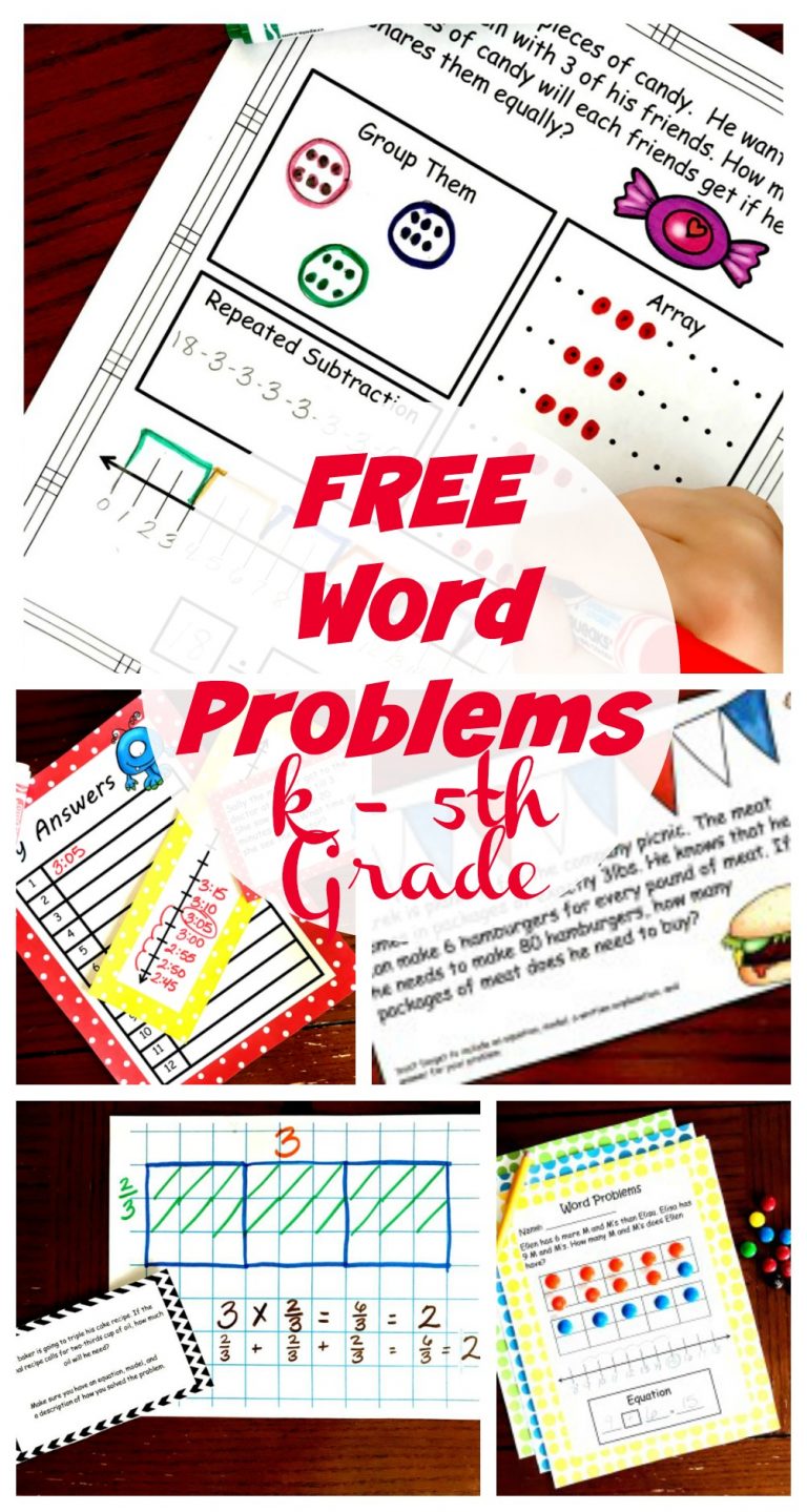 22 Free Packets of Math Word Problems | K-5 | Printable