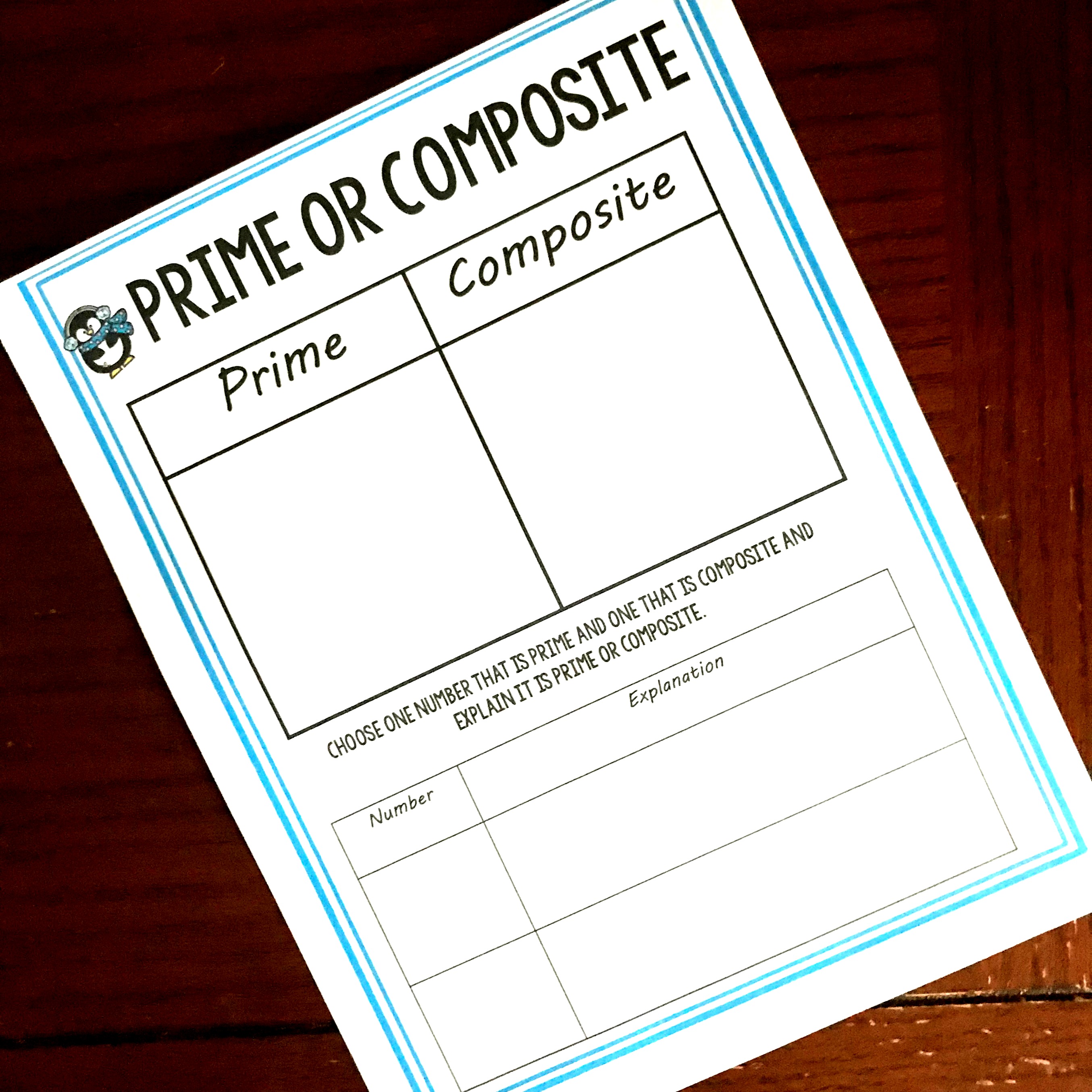 FREE Composite and Prime Numbers Activity wtih a Winter Theme