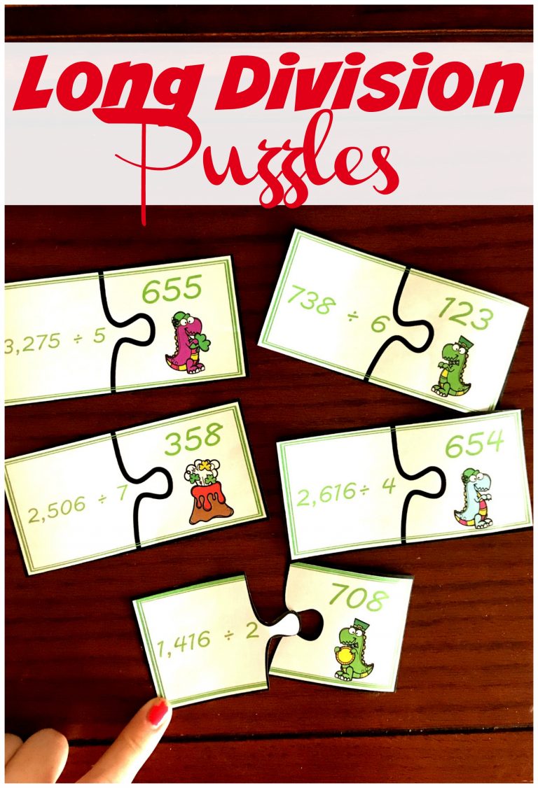 FREE St. Patrick Day Puzzles for Long Division Practice