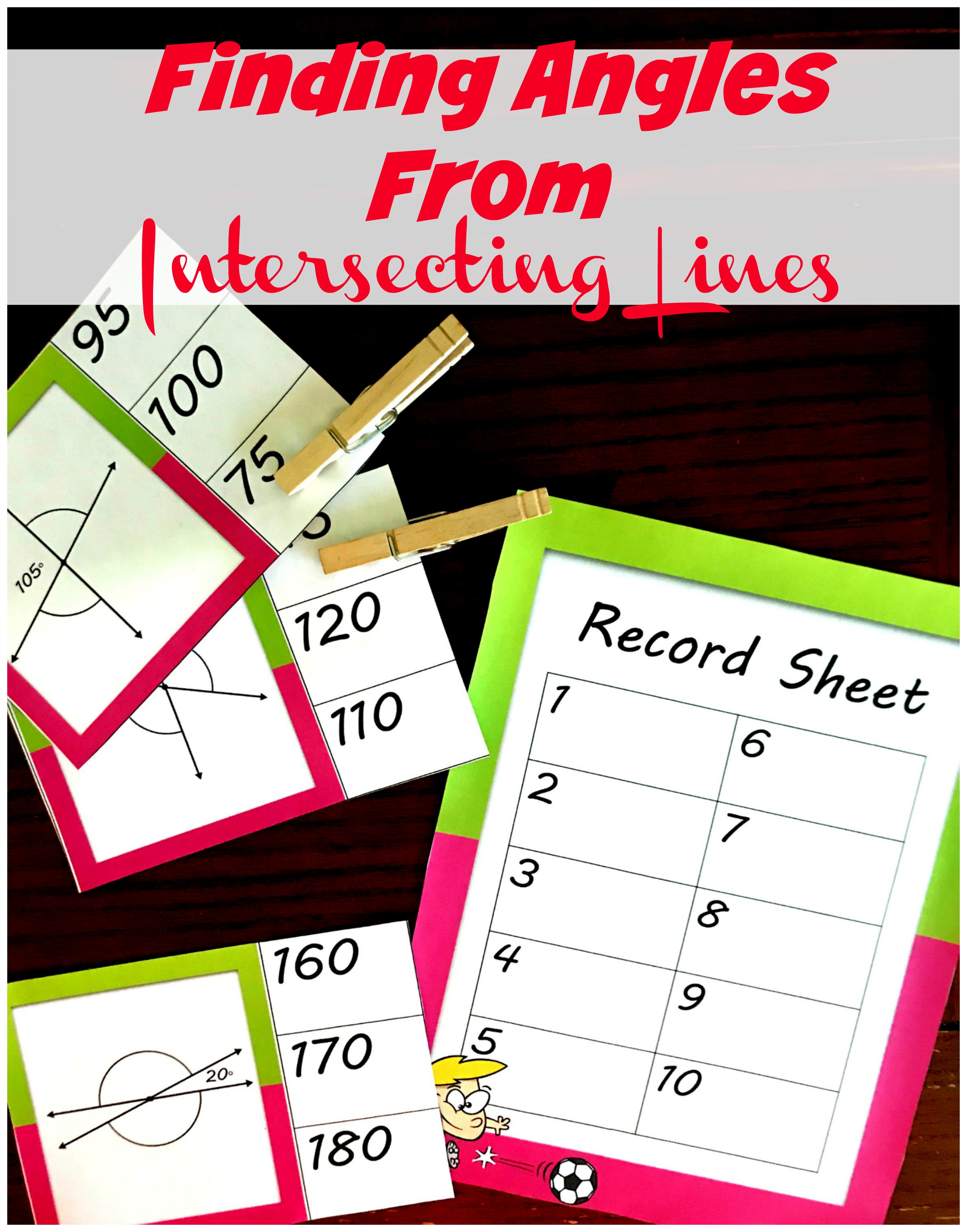 FREE Colorful Adjacent and Vertical Angle Activity with Intersecting Lines