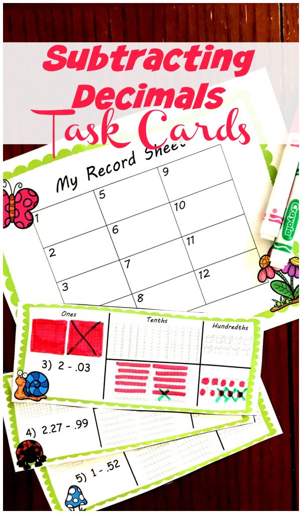 FREE Subtracting Decimal Activiity with Base Ten Blocks