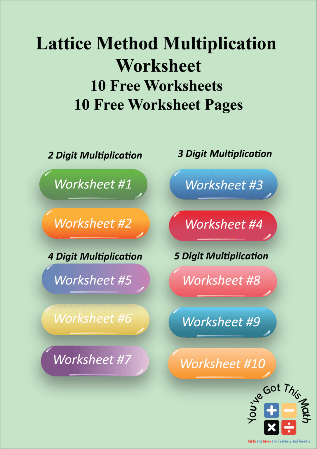 Lattice Method Multiplication Worksheet | Free Printable