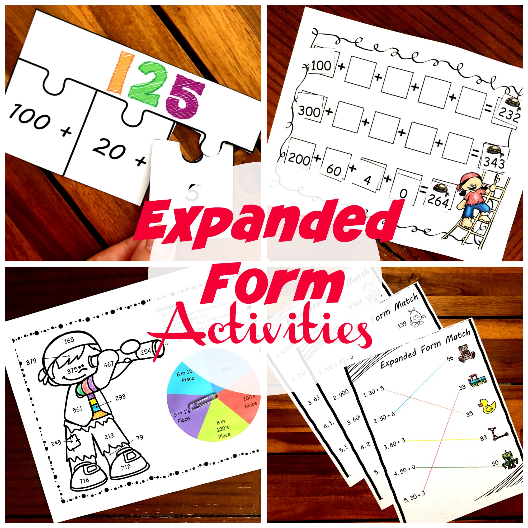FREE Puzzles For An Expanded Form Activity(Ten, Hundred, & Thousand)