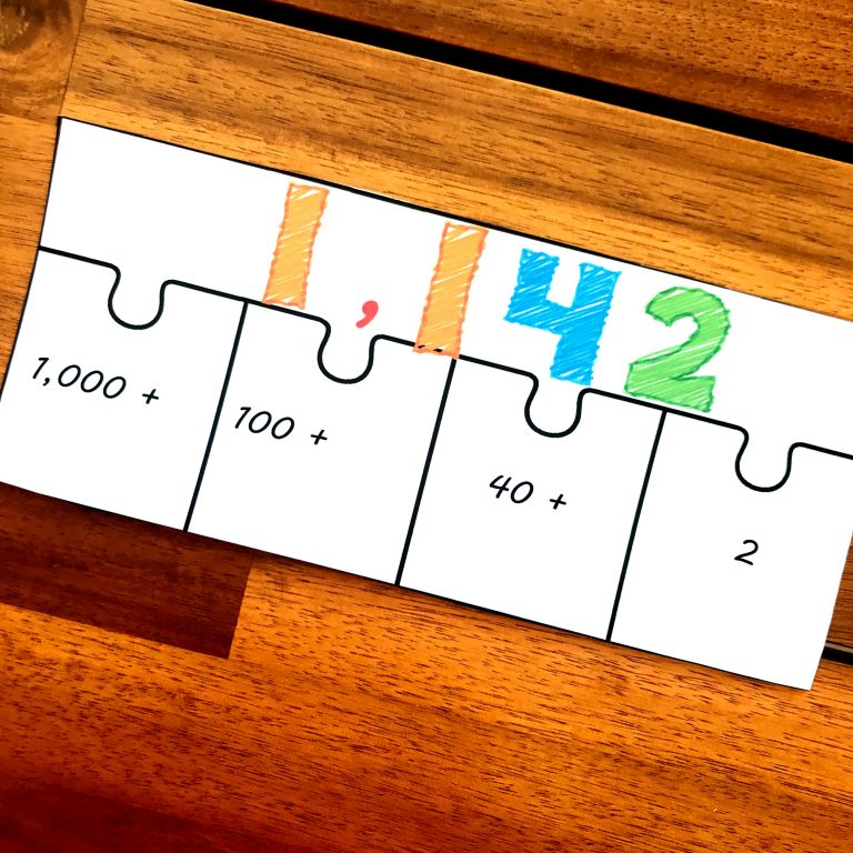 FREE Puzzles For An Expanded Form Activity(Ten, Hundred, & Thousand)