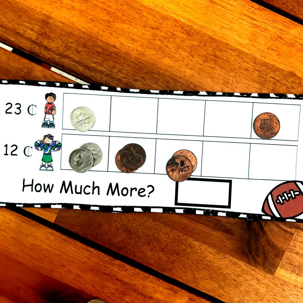FREE Football Task Cards For Subtracting Money (Coins)