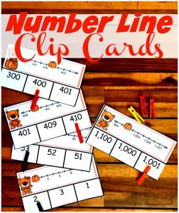 FREE Thanksgiving Number Line Clip Cards | 3 Different Levels