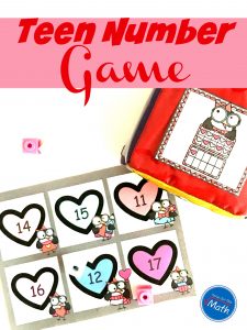 FREE Valentine's Day Teen Numbers Game with Ten Frames