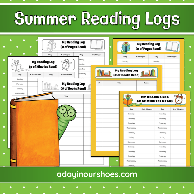 Stationery Paper Party Supplies Printable Reading Tracker Summer
