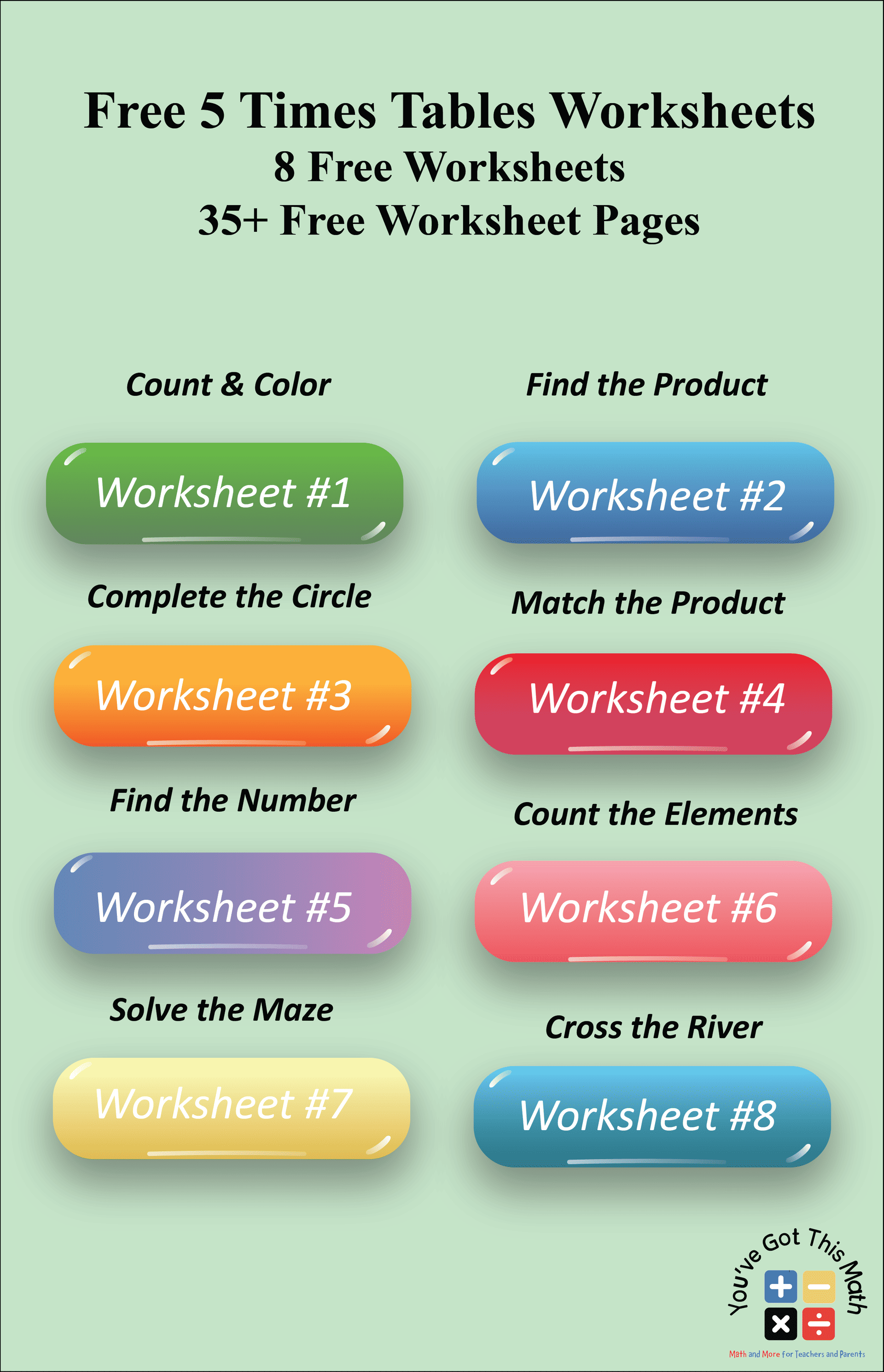 8 Free 5 Times Tables Worksheets 35 Free Pages