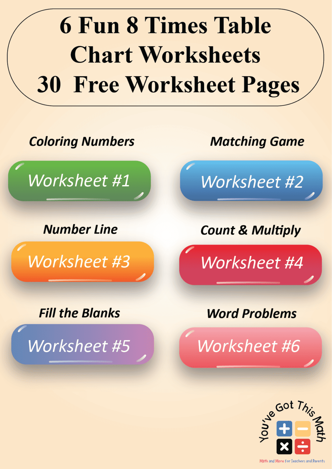 Free 8 Times Table Chart Worksheets | Fun Learning
