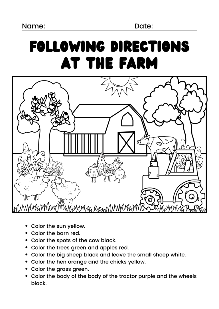 9 Sets of Farm Coloring Pages | Free | Farm and Animals | Worksheets