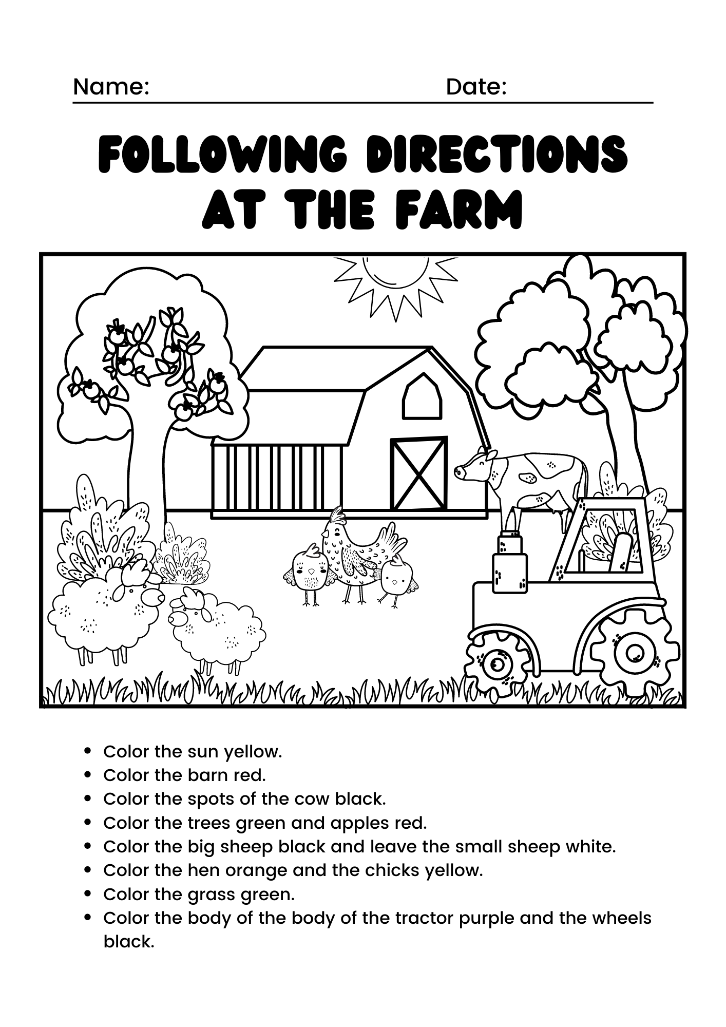 9 Sets of Farm Coloring Pages | Free | Farm and Animals | Worksheets