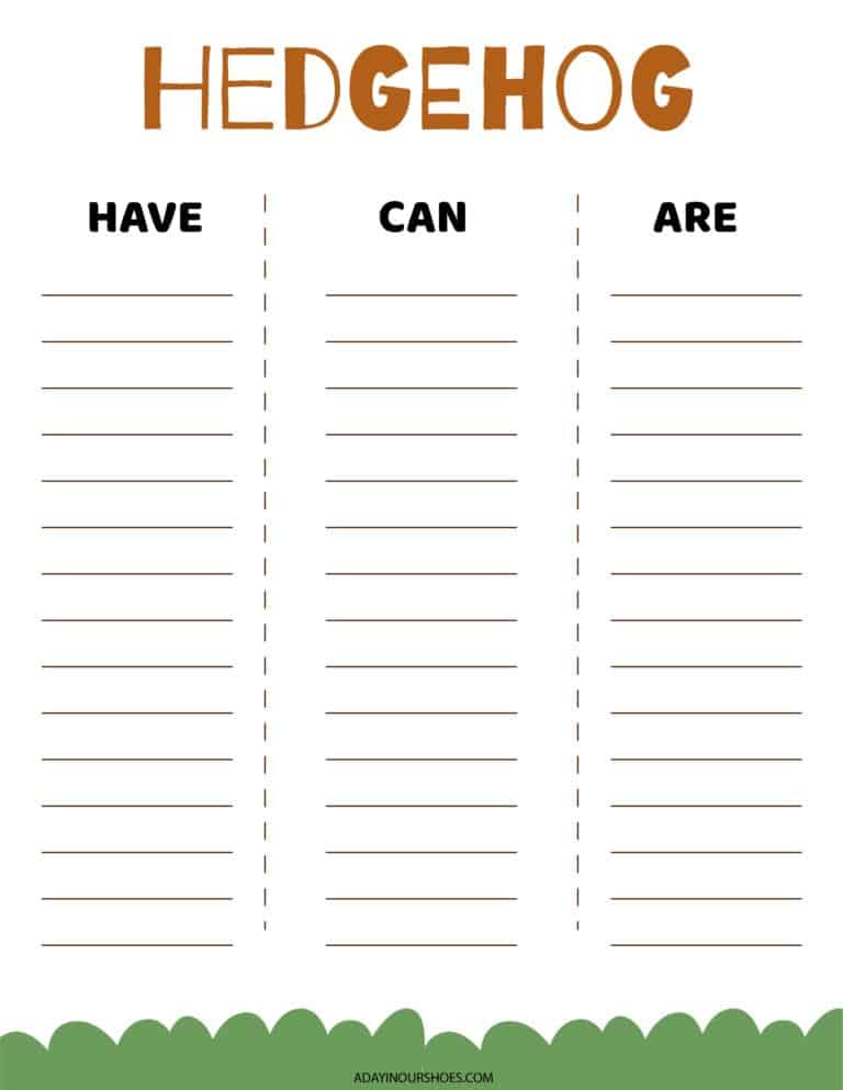 8 Free Hedgehog Worksheets | Printable