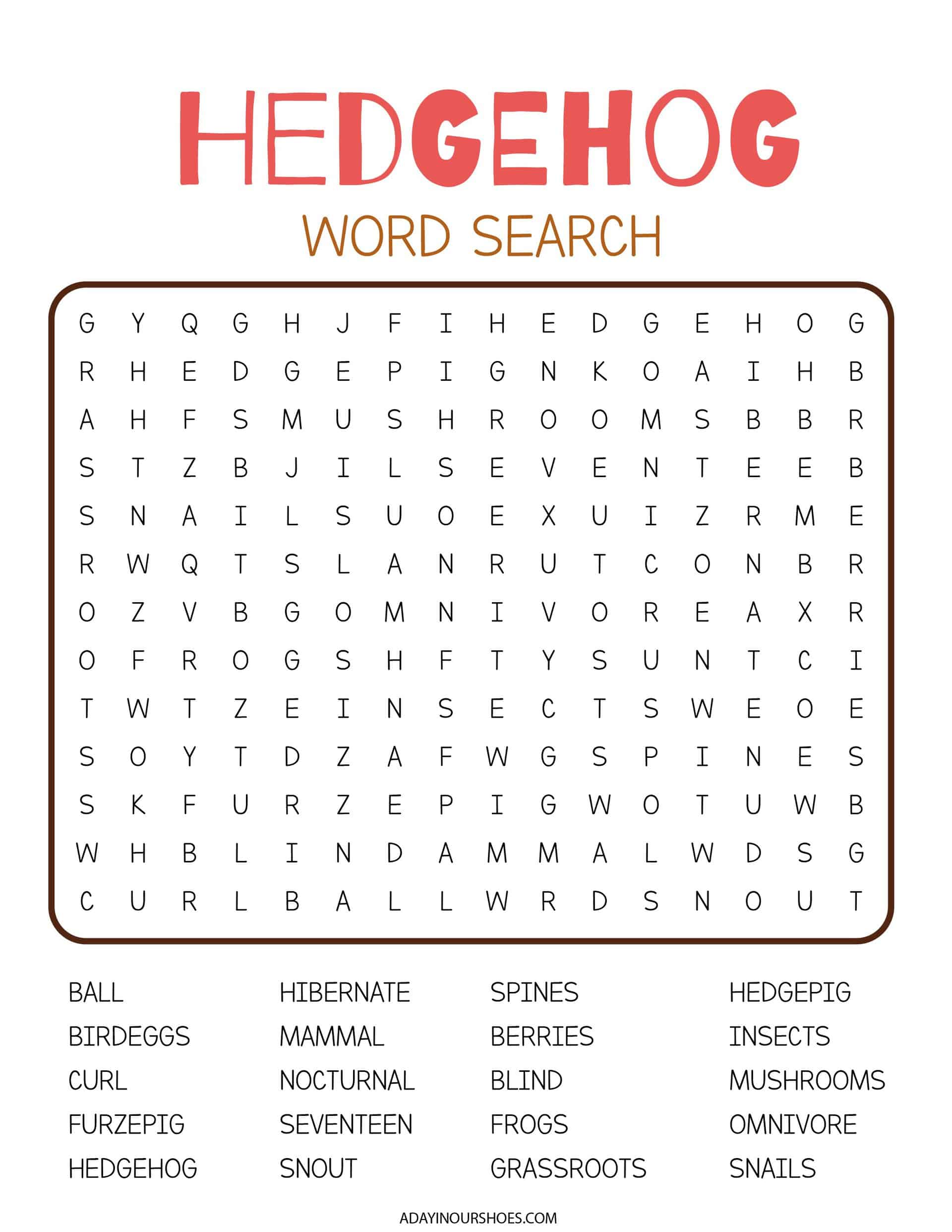 8 Free Hedgehog Worksheets | Printable