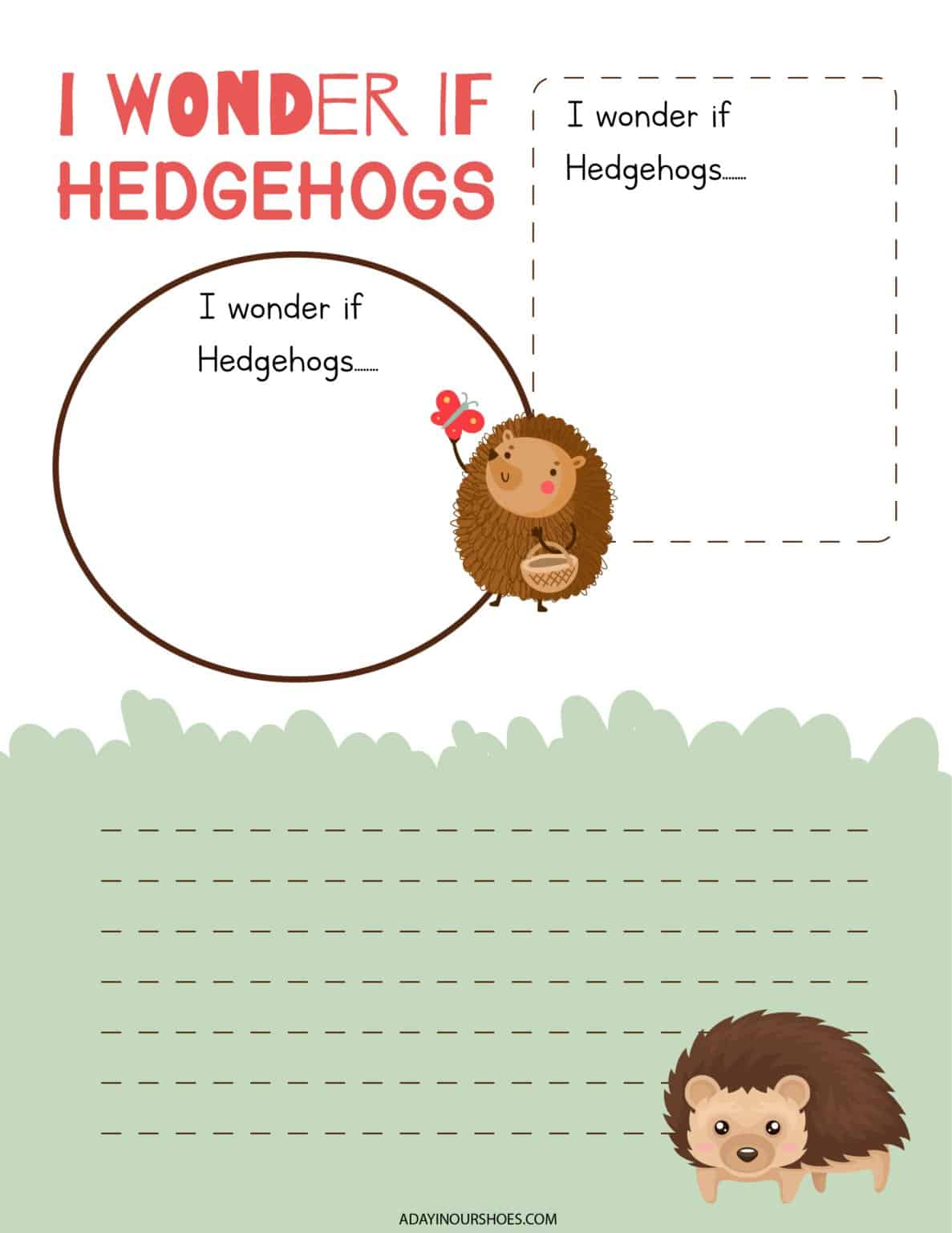 8 Free Hedgehog Worksheets | Printable