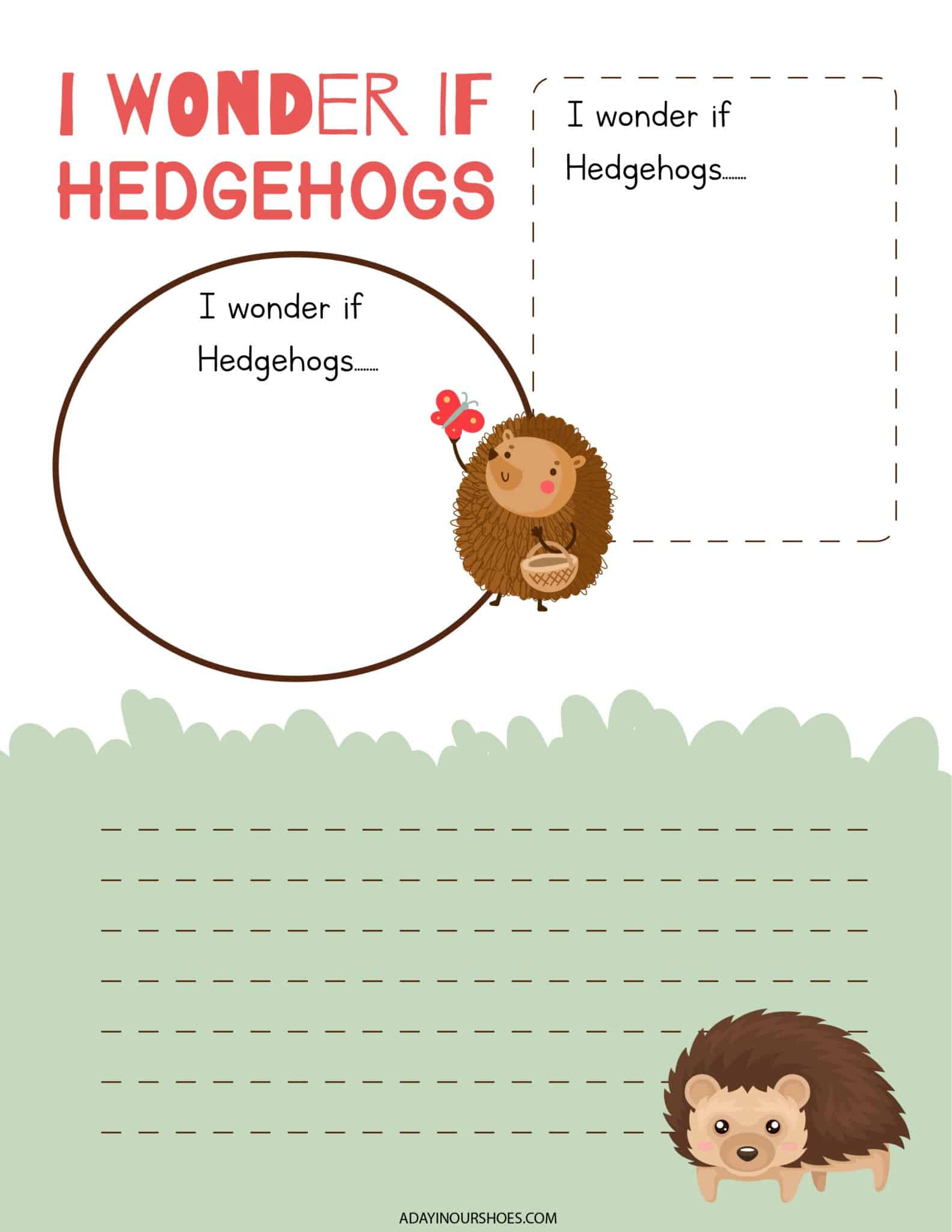 8 Free Hedgehog Worksheets | Printable