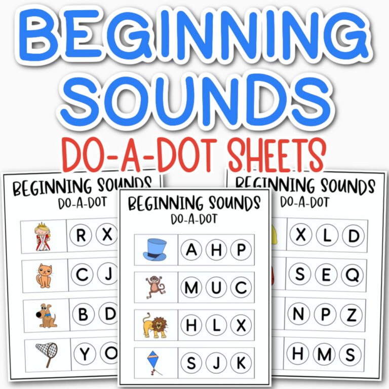 10 Beginning Sounds Worksheets | Free Kindergarten or Pre K Activities