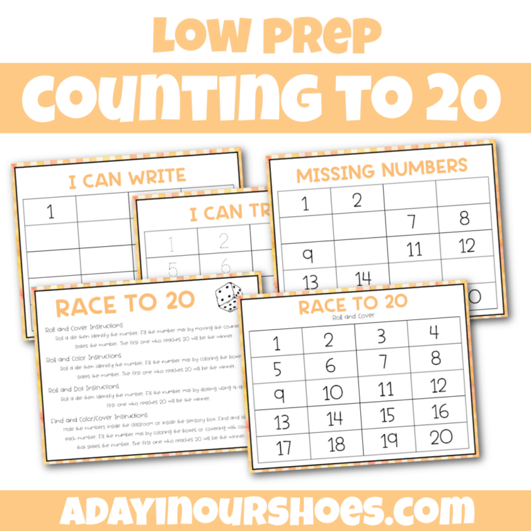 Counting to 20 Worksheets | Free | No Prep Printable Activities