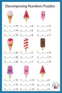 9 Free Decomposing Numbers Kindergarten Worksheet