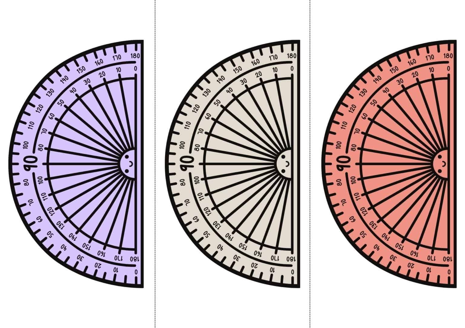 Free Printable Protractor | Measuring Angles Worksheets | PDF