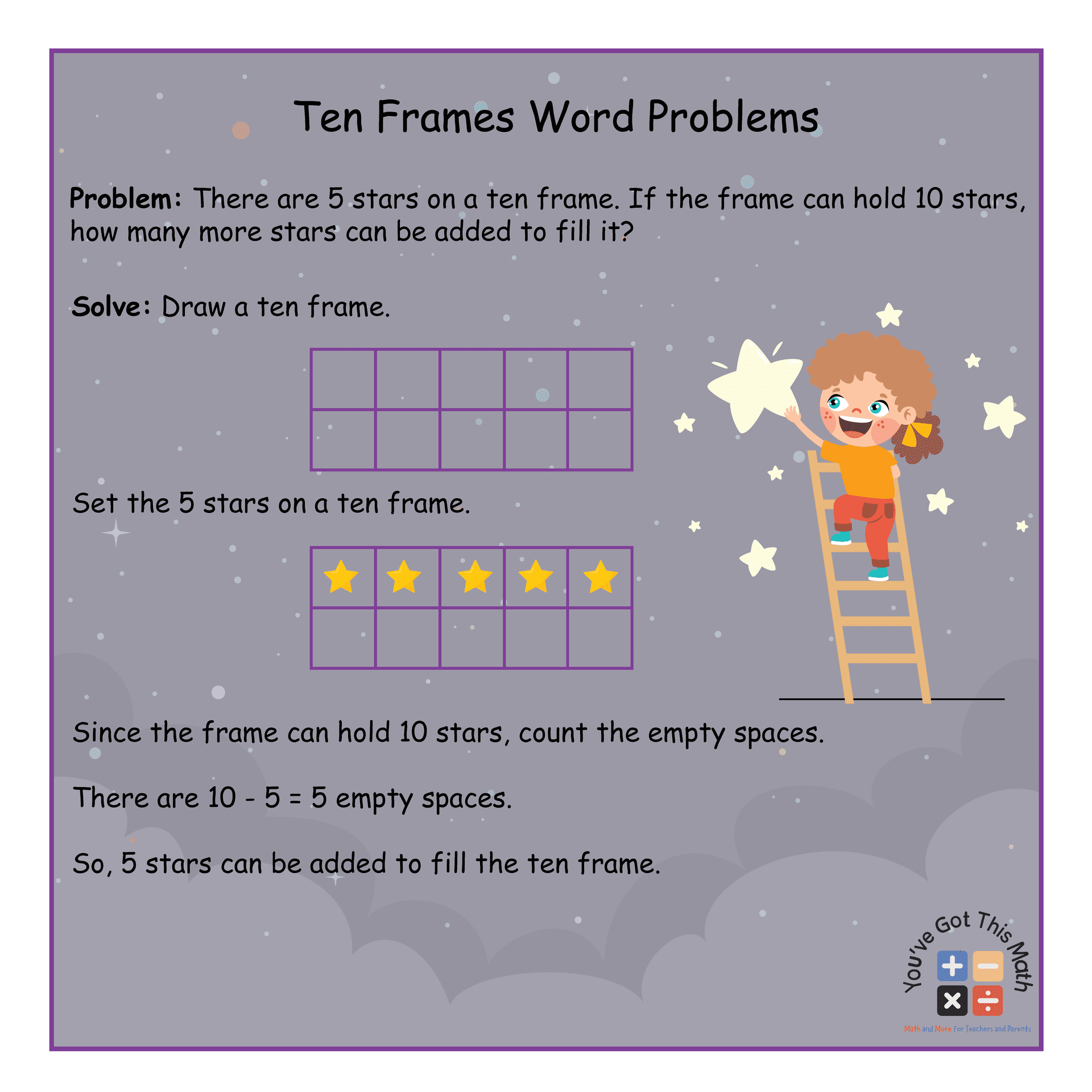 90+ Fun Word Problems Within 10 | 17 Pages Worksheet