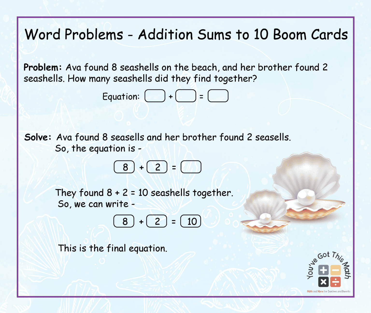 90+ Fun Word Problems Within 10 | 17 Pages Worksheet
